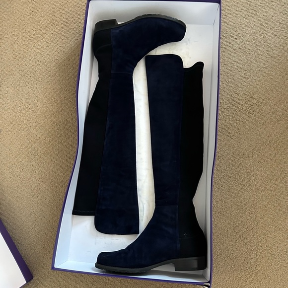 Stuart Weitzman | Shoes | Stuart Weitzman 550 Boot In Blue Suede | Poshmark